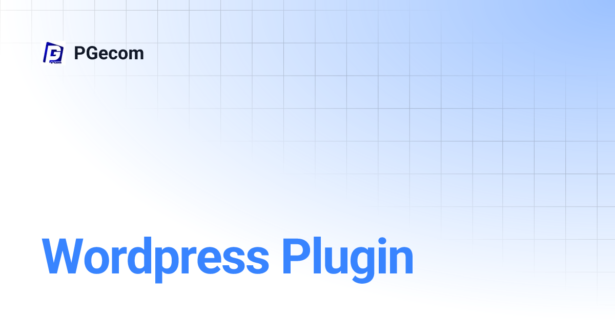 Wordpress Plugin | PGecom