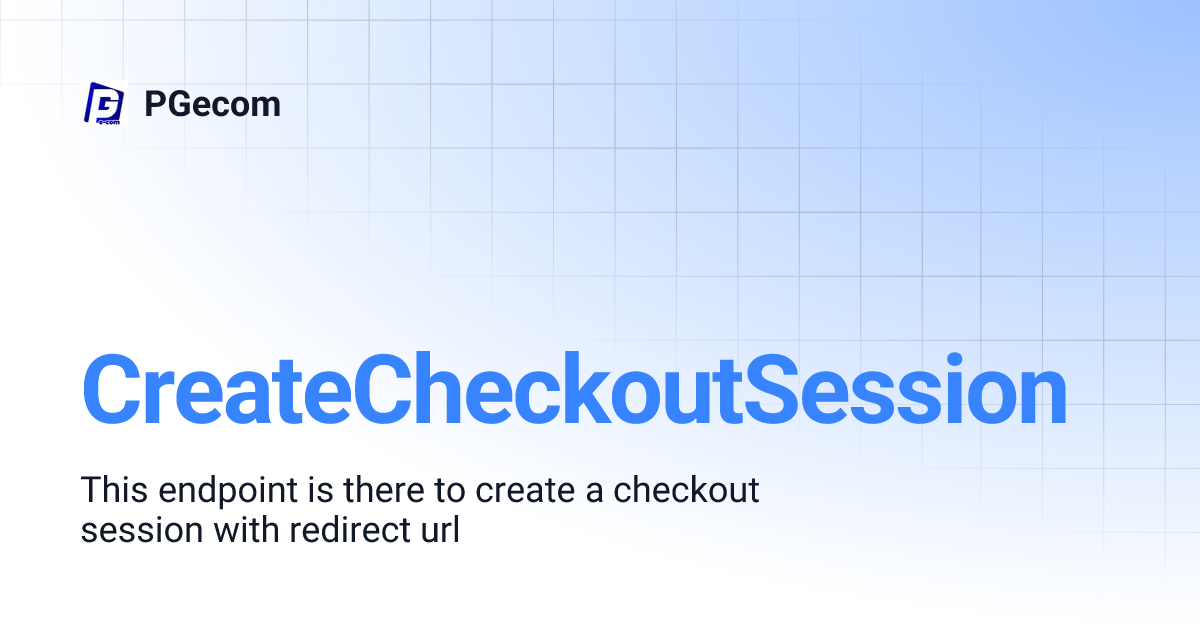 CreateCheckoutSession | PGecom